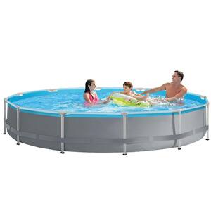 Alpulon 12 ft. Round x 30 in. D Metal Frame Above Ground Pool with Pump ...