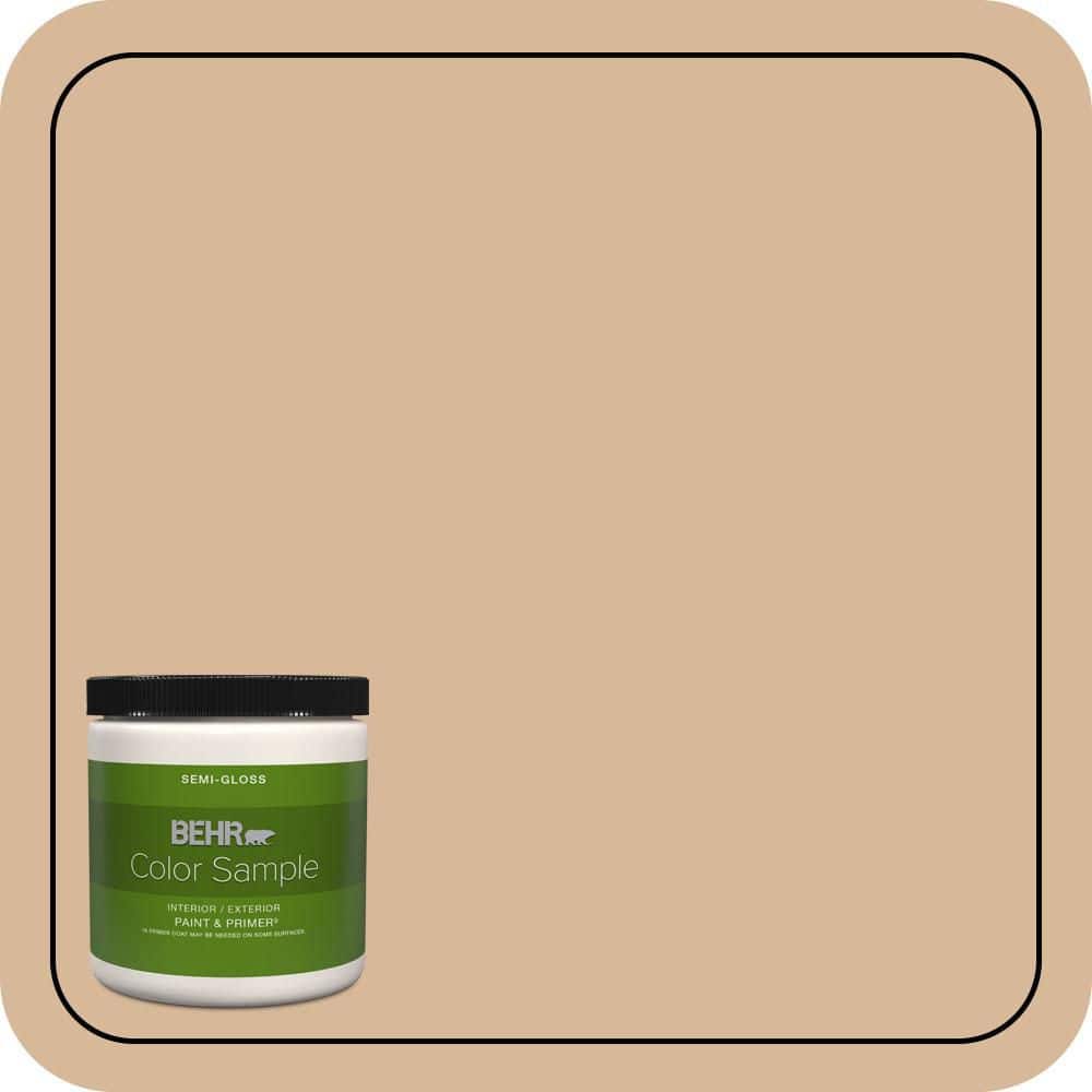BEHR PREMIUM PLUS 8 oz. #S260-3 Dusty Gold Semi-Gloss Interior/Exterior ...