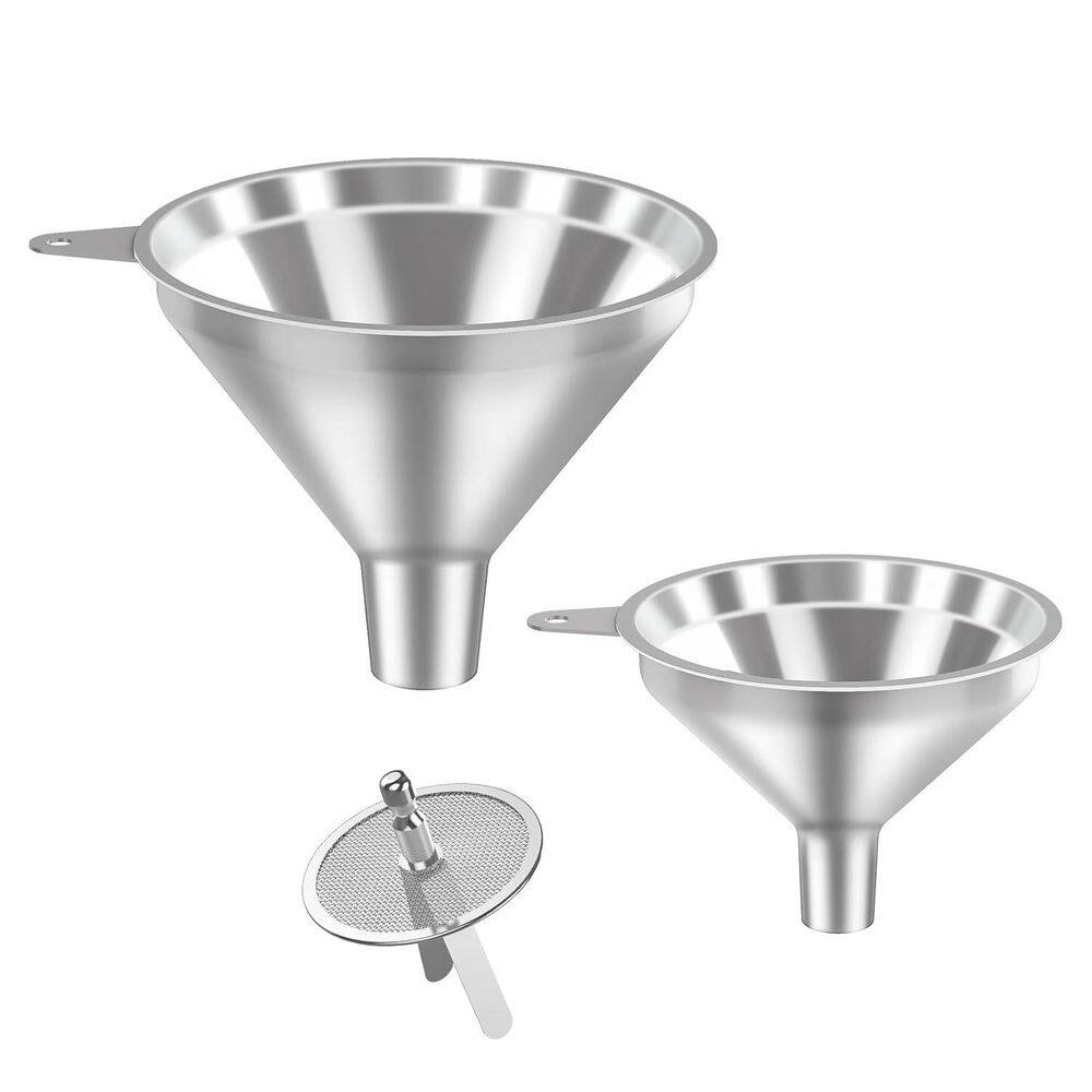 Lynzavix Stainless Steel Kitchen Funnel Set for Filling Bottles with ...