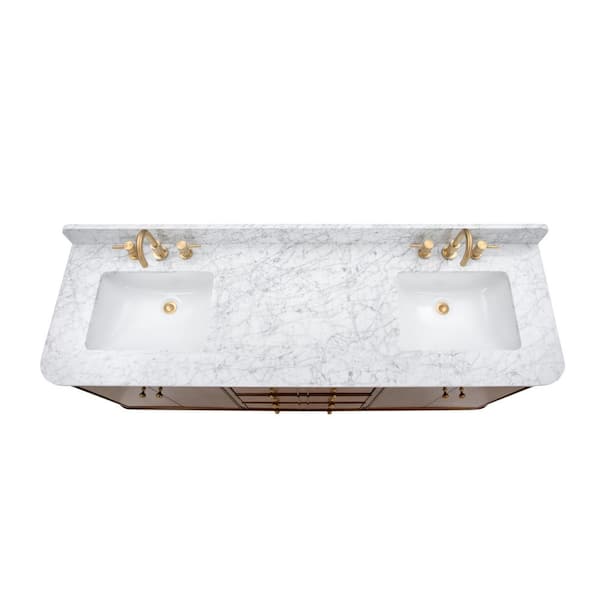 Home Decorators Collection Collette 72 in. Double Sink Cinnamon Oak ...