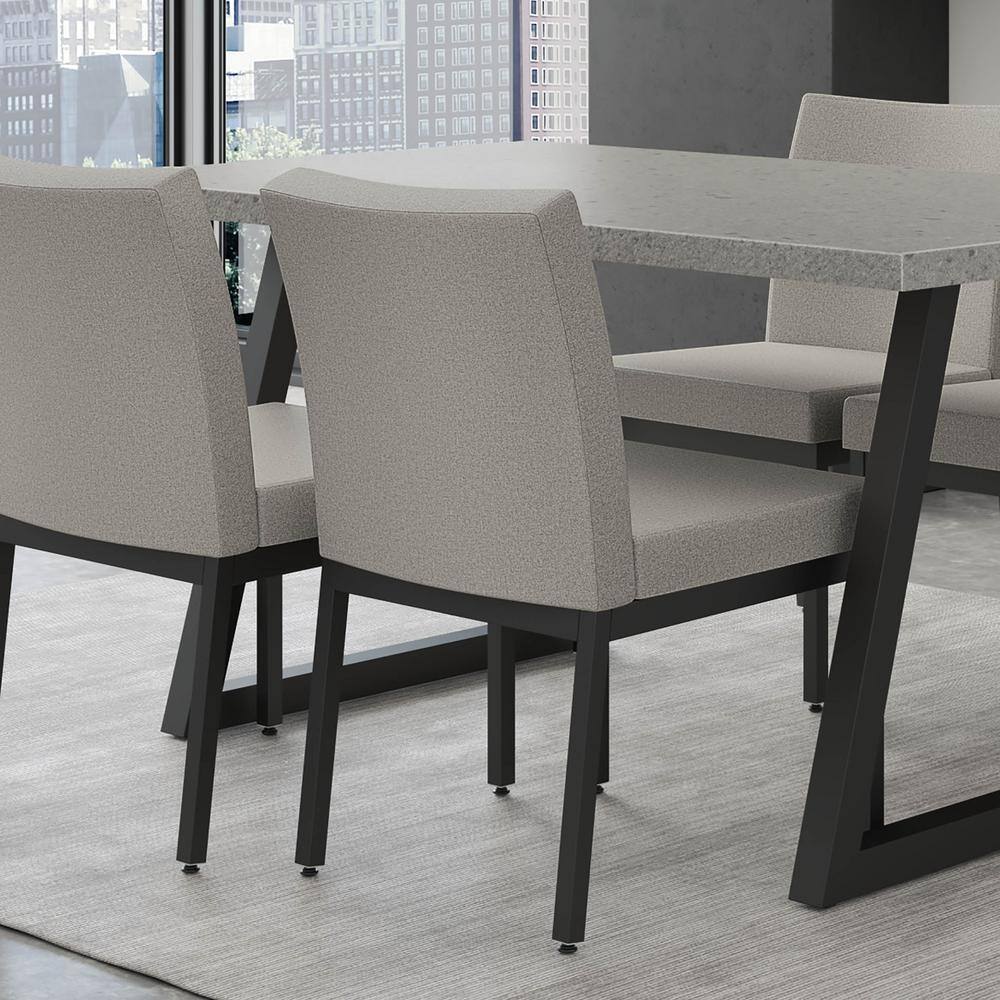 Amisco Perry Grey and Beige Polyurethane / Black Metal Dining Chair ...