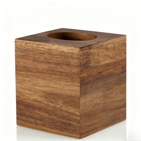 Wudkey Tabletop Square Tissue Box Cover with Removable Magnetic Bottom ...