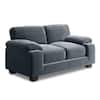 GOJANE Modern 59 in. Round Arm Fabric Rectangle Sofa in Grey ...