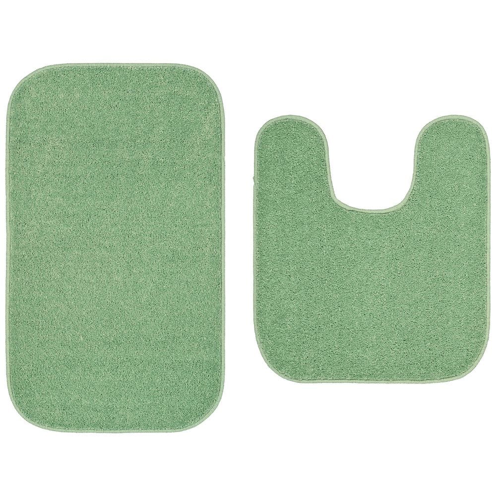 Garland Rug Gramercy Deep Fern Green Solid Rectangle 2-Piece (Contour ...