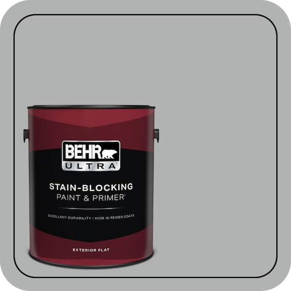 BEHR ULTRA 1 gal. #PPU26-08 Silverstone Flat Exterior Paint & Primer ...