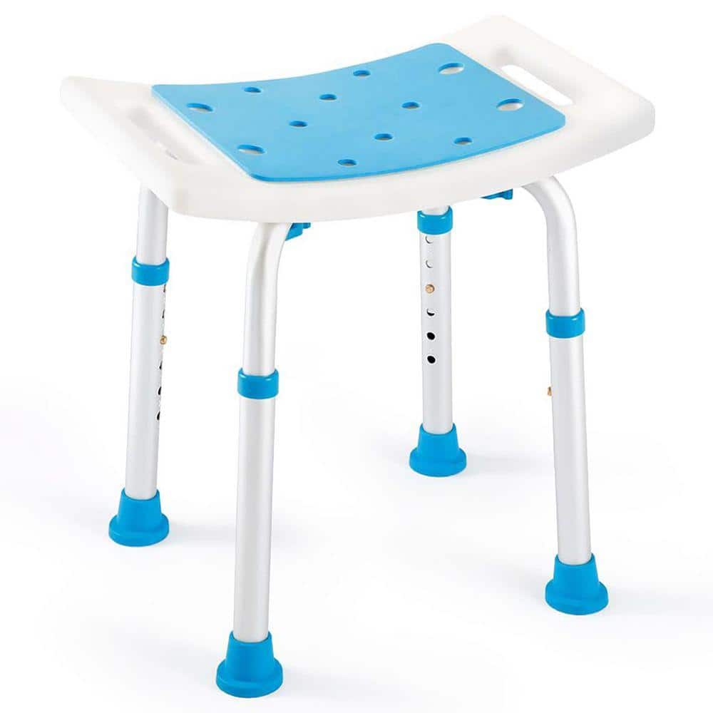 Lynzavix 16 in. W Freestanding Adjustable Height Shower Stool with ...