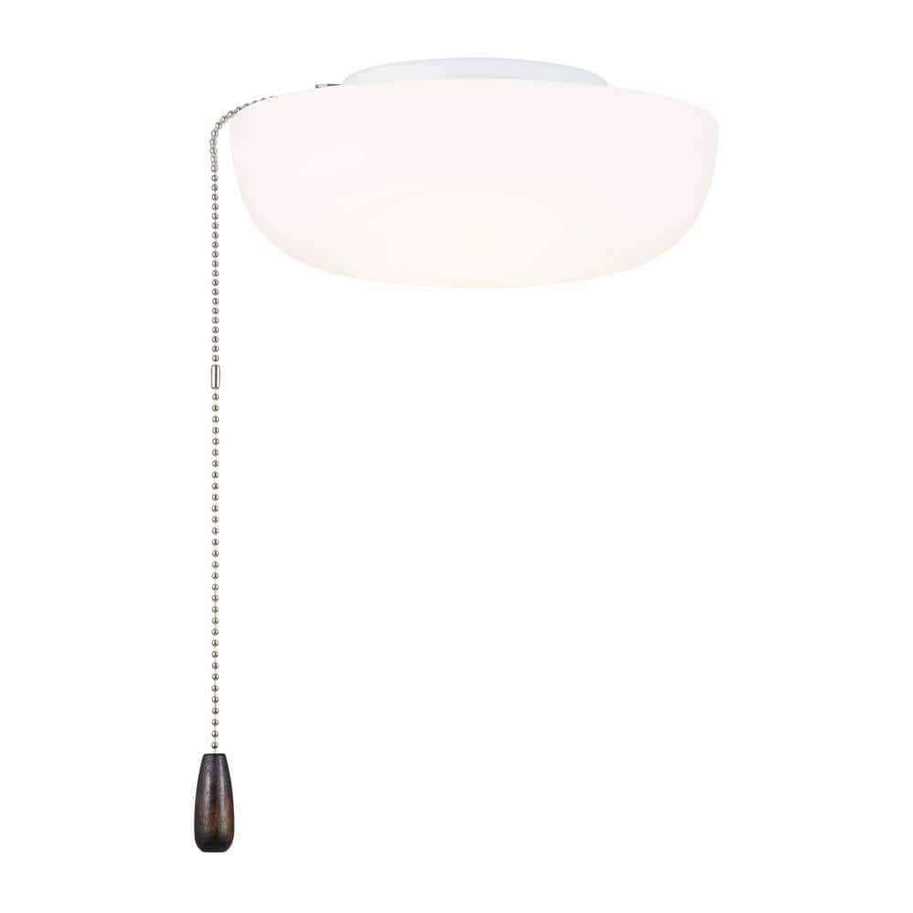 KICHLER 9 in. White Dome Ceiling Fan Universal Integrated LED Light Kit ...