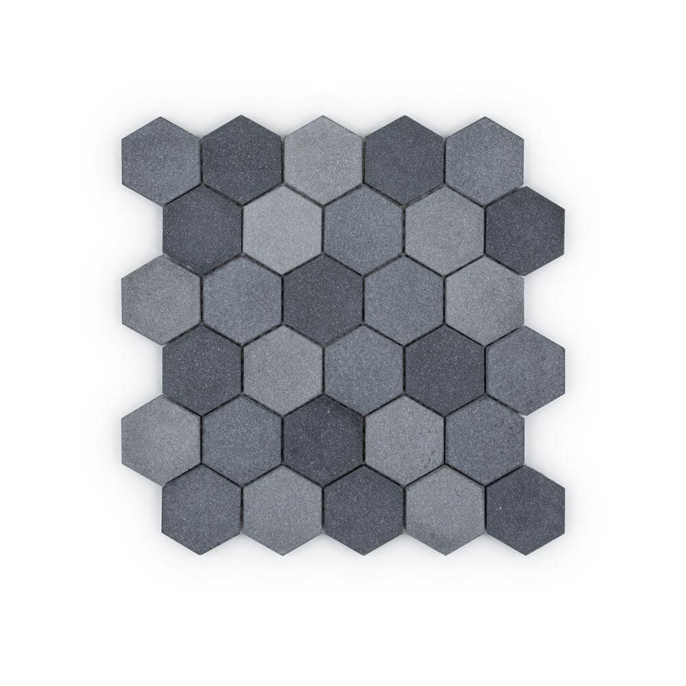 Jeffrey Court Industrial Loft Charcoal 11.25 in. x 11.75 in. Hexagon ...