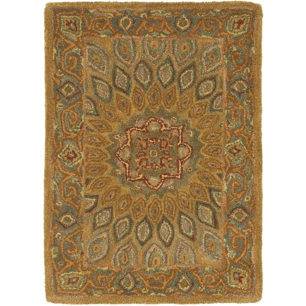 SAFAVIEH Heritage Light Brown/Grey 2 ft. x 3 ft. Border Area Rug HG914A ...
