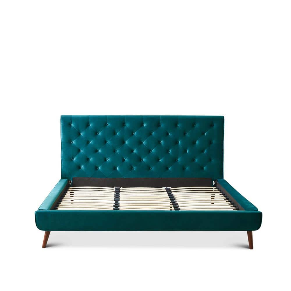 Ashcroft Furniture Co Alonzo Green Turquoise Solid Wood Frame King Size ...