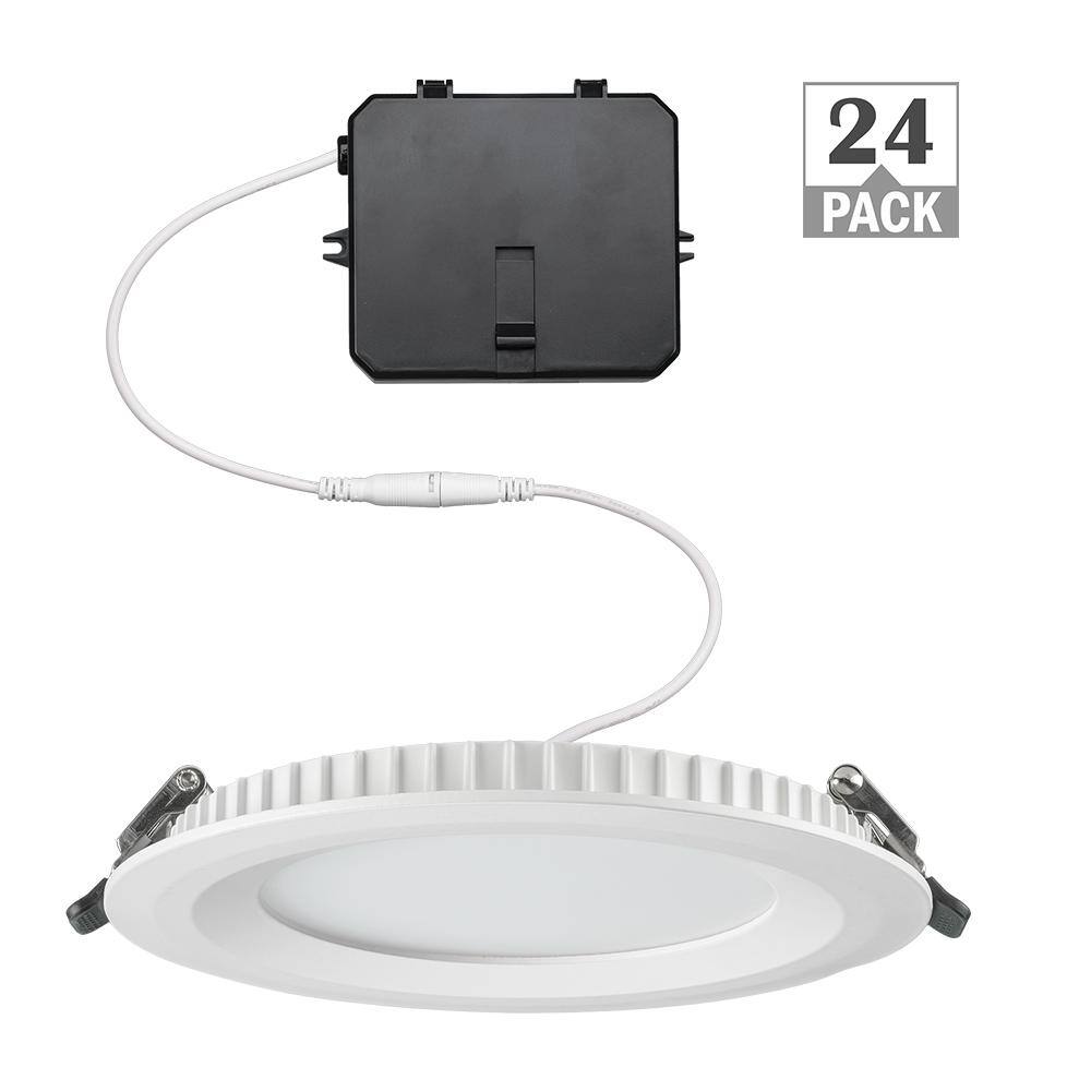 ETI LIGHTING 5 in. Canless Integrated LED Recessed Trim Light 900 ...