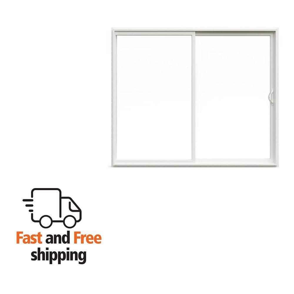 JELD-WEN V-2500 96 in. x 80 in. x 4-9/16 in. Jamb White Vinyl Right ...