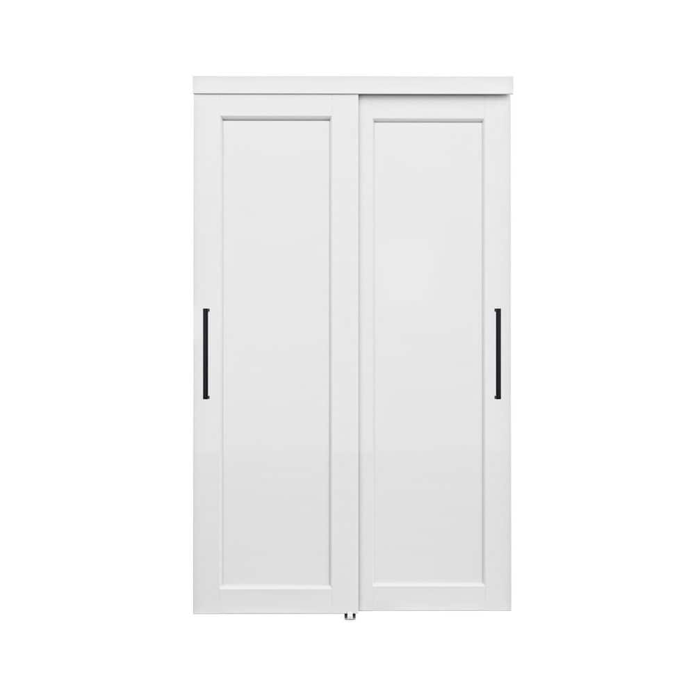 EH PUERTA 48 in. x 80 in. Paneled 1-Lite Blank Pattern White Primed MDF ...
