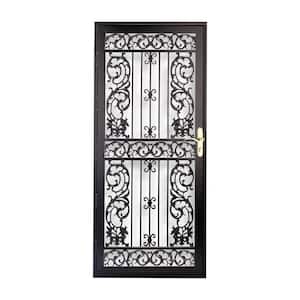 Grisham 36 in. x 80 in. 153 Series Black Sea Left-Hinge Security Door ...