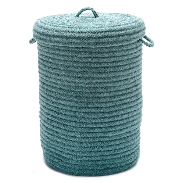 Colonial Mills 16 in. x 16 in. x 24 in. Teal Blended Wool Hamper ...