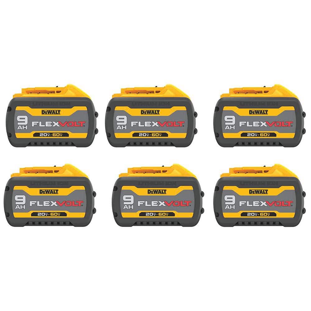 DEWALT 20V/60V MAX FLEXVOLT Lithium-Ion 9.0Ah Battery (6 -Pack) DCB609 ...