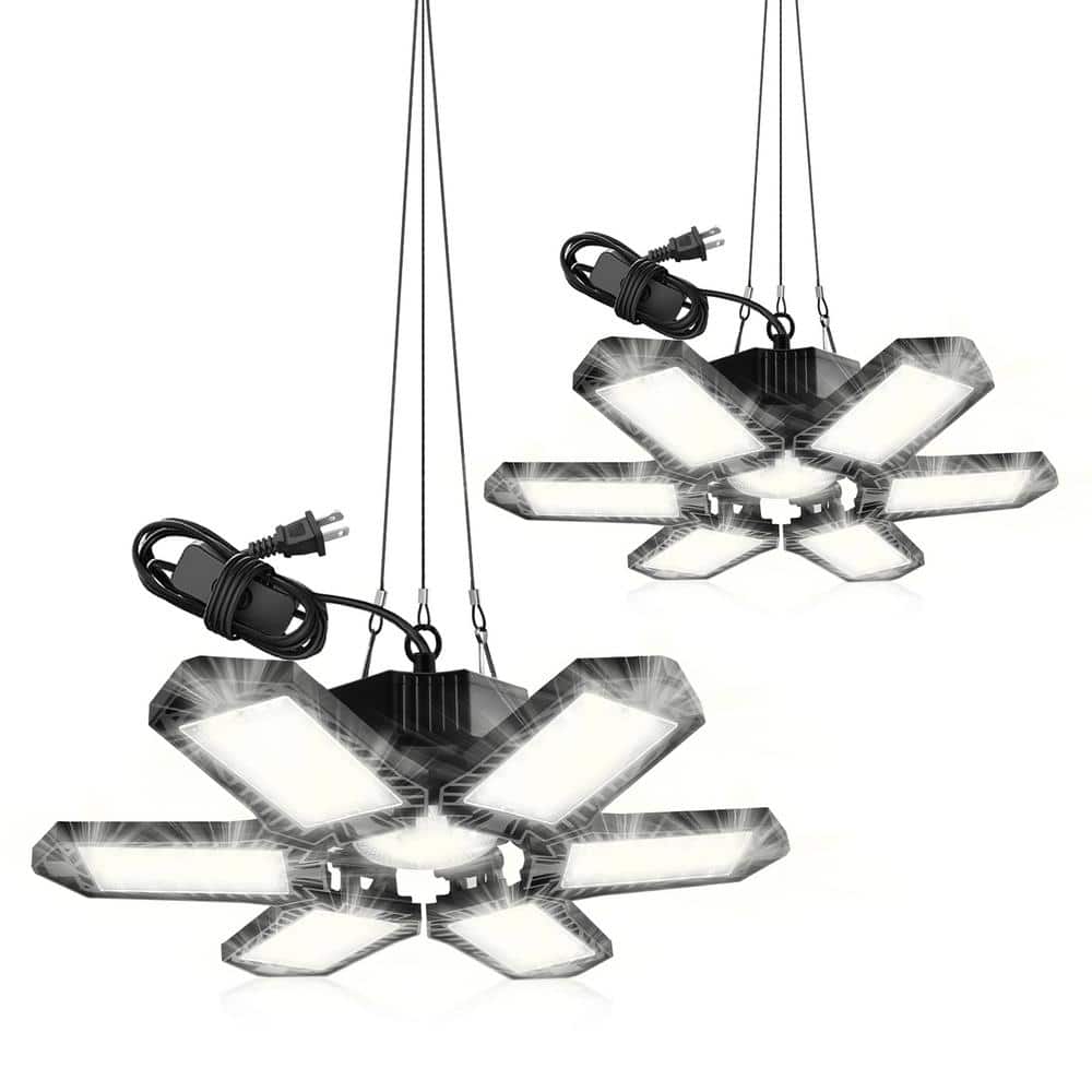 YANSUN 11.81 in. 185-Watt 7-Leaf Plug-in Linkable Integrated LED ...