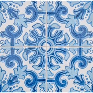MI ALMA Blue/White H20 12 in. x 12 in.Vinyl Peel and Stick Tile (24 ...
