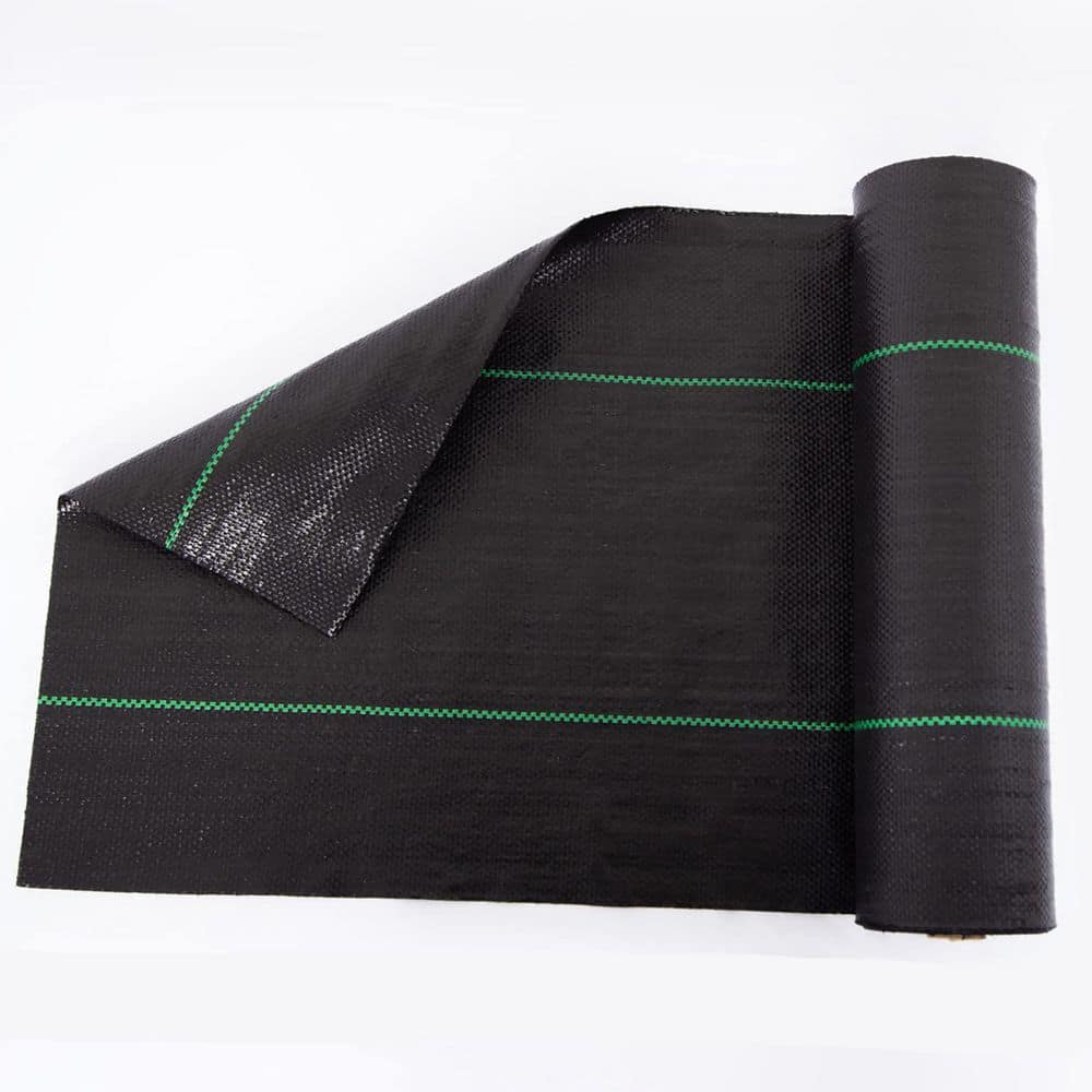 .N/A 3.2oz Black Landscape Fabric Heavy Duty Weed Barrier Ground Cover ...