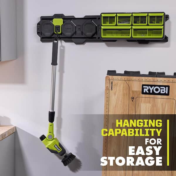 RYOBI USB Lithium Telescoping Power Scrubber Kit with 2Ah Battery ...