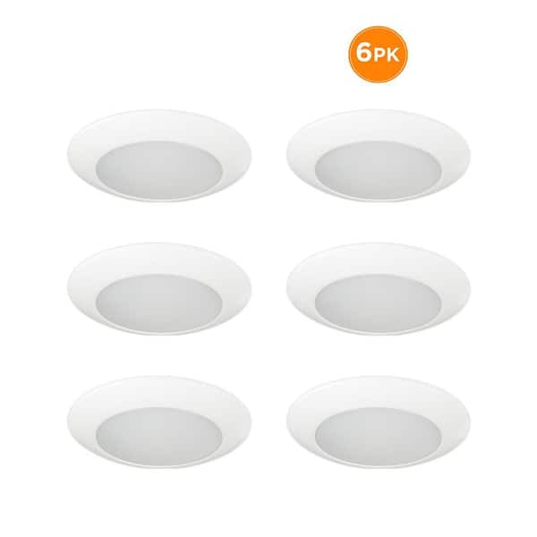 Commercial Electric 6-Pack 8 in. LED Surface Mount Downlight Flush ...