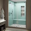 Aston Coraline XL 68 - 72 in. x 80 in. Frameless Sliding Shower Door with StarCast Clear Glass ...