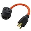 AC WORKS 1.5 ft. L6-30P 3-Prong 250-Volt Locking Plug to 6-30R 3-Prong 30 Amp 250-Volt HVAC ...
