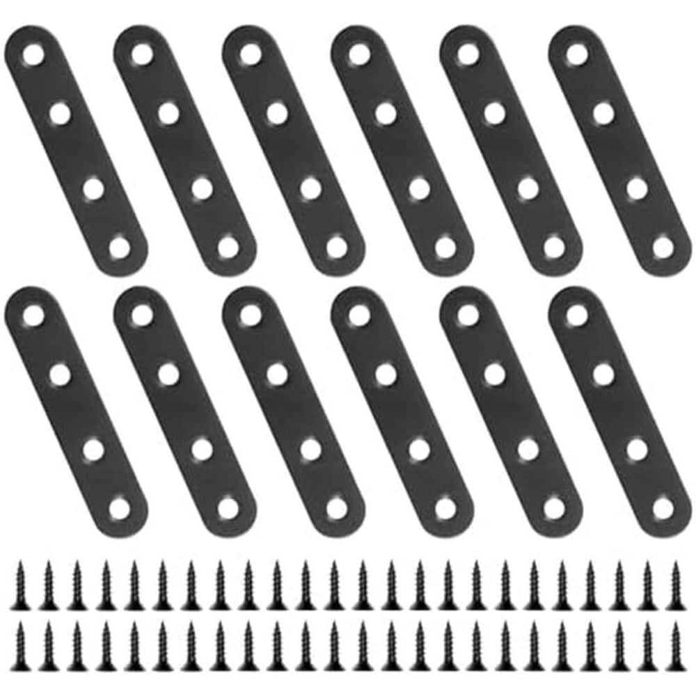KIWDZFU 2.99 x 0.63 1.8-Guage Stainless Steel Flat Brackets Nail Stop ...