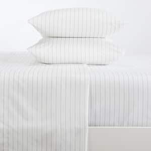 FRESHFOLDS Super Soft 3-Piece Sky Blue Microfiber Striped Twin Sheet ...