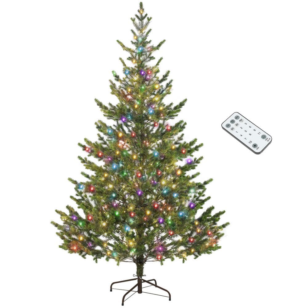 HOMCOM 6 ft. Prelit Artificial Christmas Tree Sparse Realistic Cedar ...