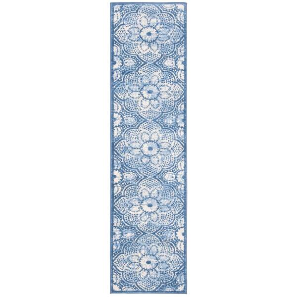 SAFAVIEH Brentwood Navy/Cream 2 ft. x 8 ft. Floral Runner Rug BNT862N ...