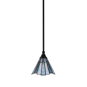 Sparta 100-Watt 1-Light Matte Black Shaded Pendant Light Mini Pendant ...