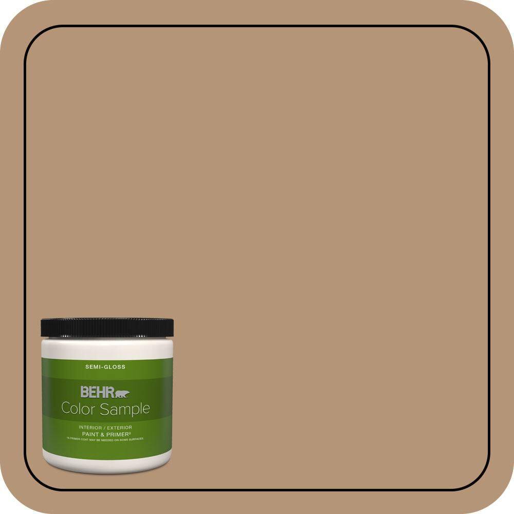 BEHR PREMIUM PLUS 8 oz. #280F-4 Burnt Almond Semi-Gloss Interior ...
