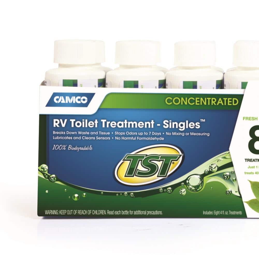 Camco TST 4 oz. Singles RV Toilet Treatment Bottles Drain Cleaner (8 ...