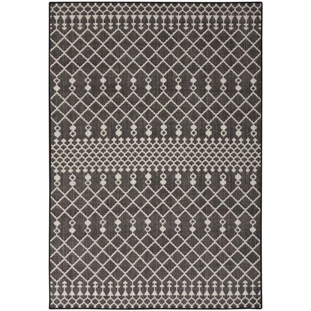 Nourison Positano Black 5 ft. x 7 ft. Moroccan Contemporary Area Rug ...