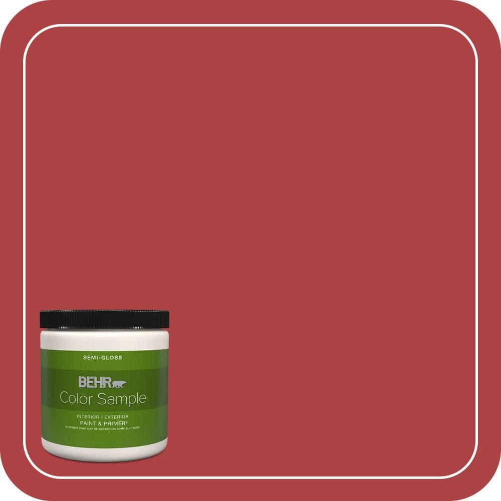 BEHR PREMIUM PLUS 8 oz. #160B-7 Daredevil Semi-Gloss Interior/Exterior ...