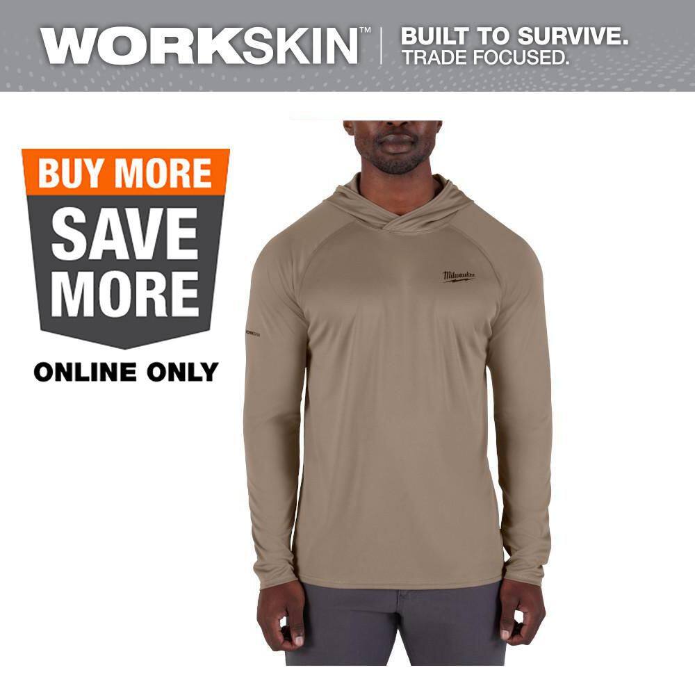 Milwaukee Men's WORKSKIN Sandstone Small Hooded Sun Shirt M550N-S - The ...