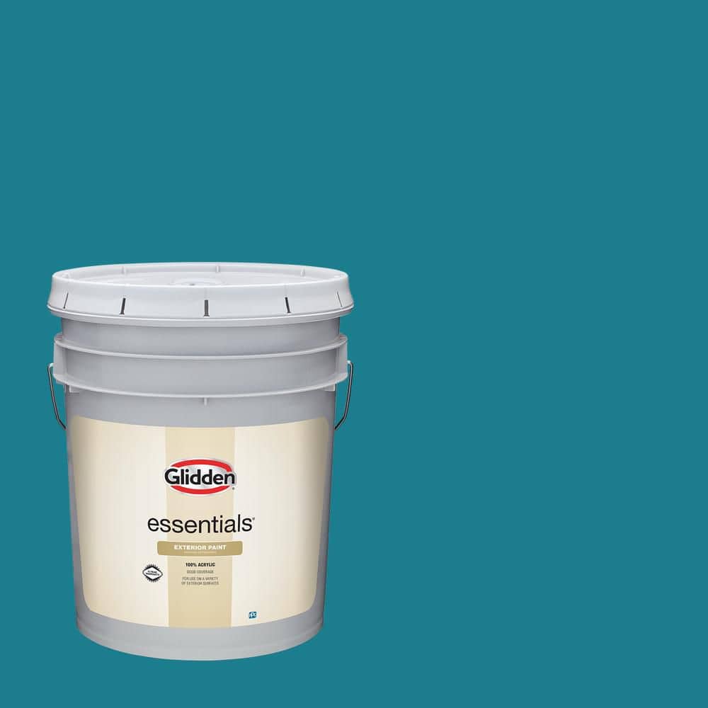 Glidden Essentials 5 gal. PPG1150-6 Bermuda Satin Exterior Paint ...