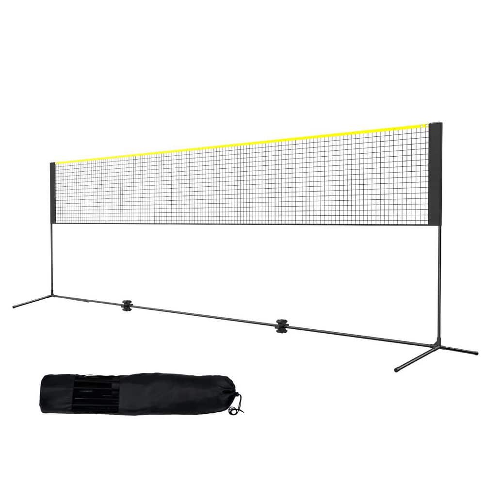 SKYSHALO Badminton Net, Height Adjustable Volleyball Net, 17ft. Wide Foldable Pickleball Net ...