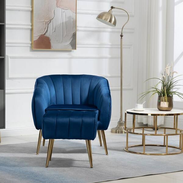 Blue velvet occasional chair store
