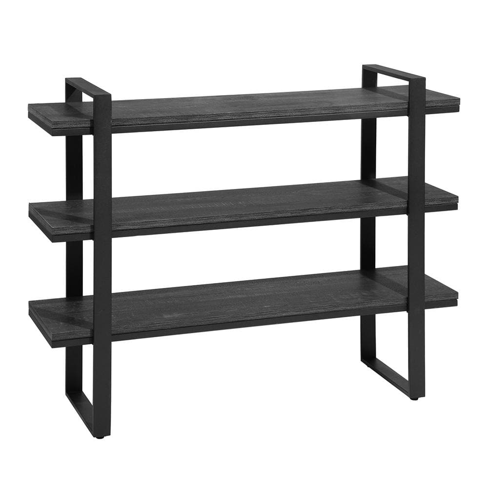 aisword 32.5 in. 3-Layer Metal-Shelf-Bookshelf 3-Tire Storage-Shelf ...