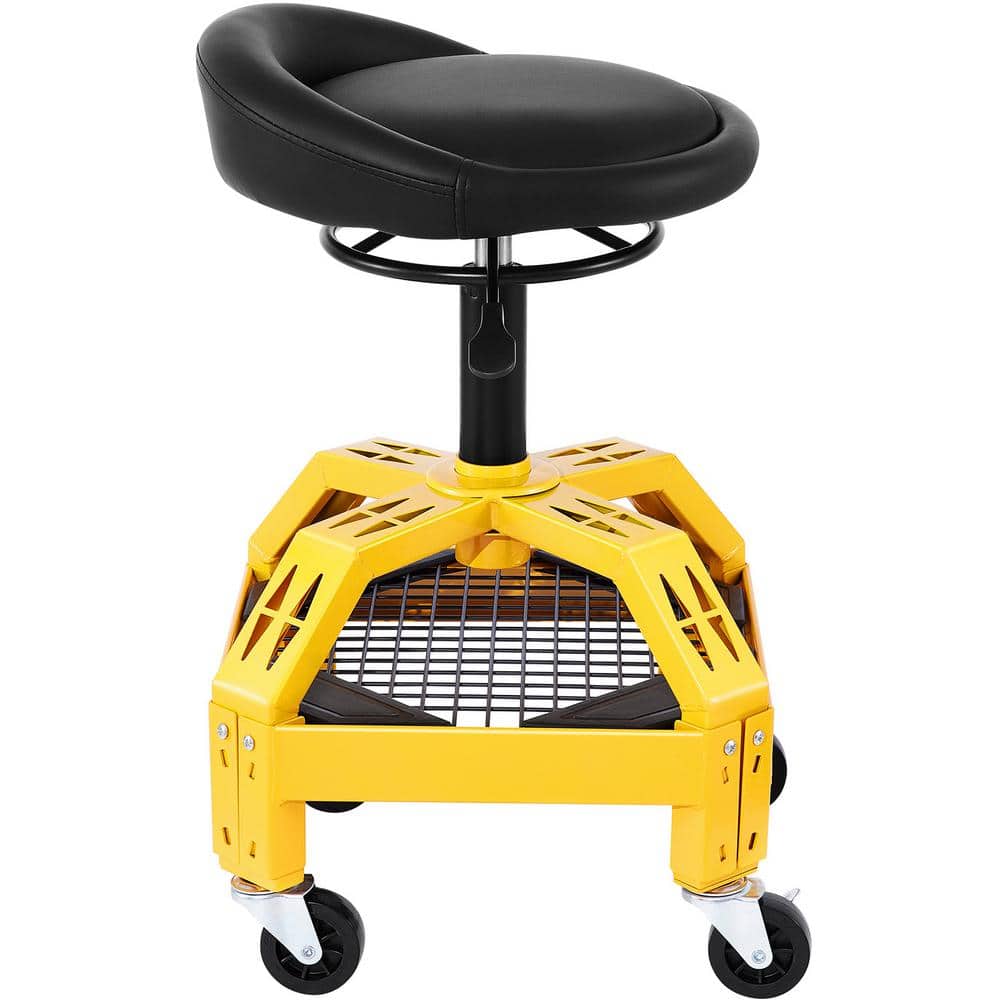 SKYSHALO Rolling Garage Stool, 300 lbs. Capacity, Adjustable Height ...