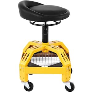 SKYSHALO Shop Stool with Backrest, Pneumatic Garage Seat/Work Stool ...