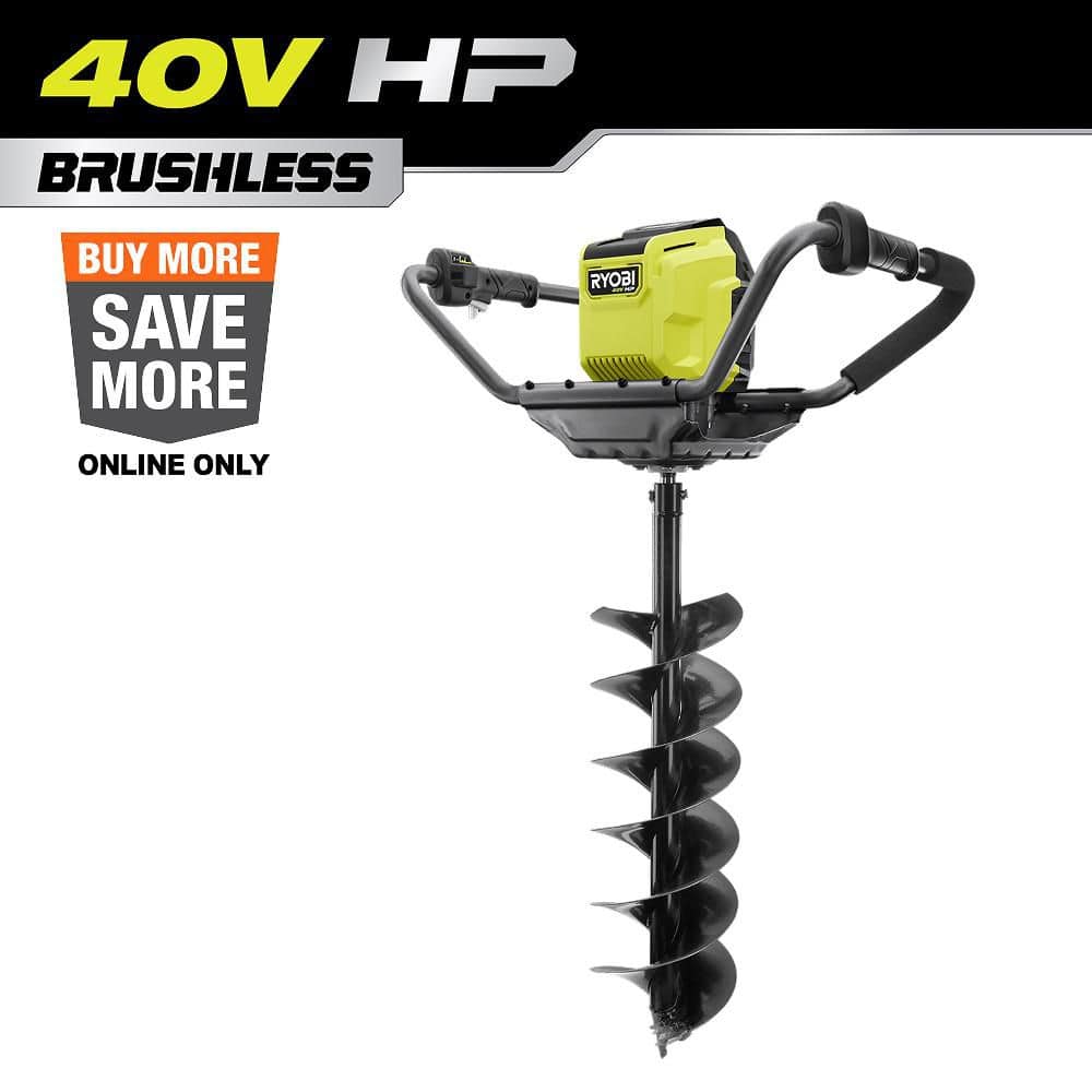 RYOBI 40V HP Brushless Cordless Earth Auger with 8 in. Bit (Tool Only ...