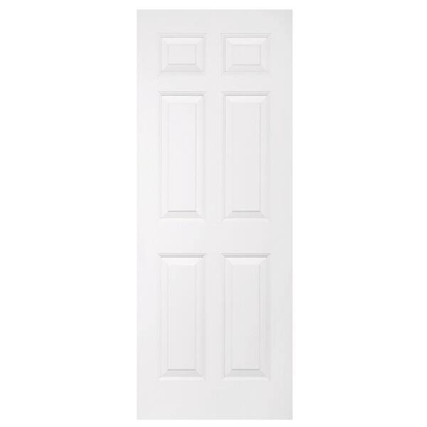 Steves & Sons 24 in. x 80 in. Ultra 6-Panel Smooth White Primed Wood ...