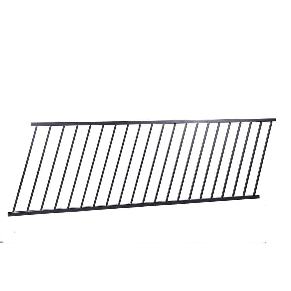 FORTRESS Al13 Home Traditional Railing 40 in. H x 8 ft. W Black Sand ...