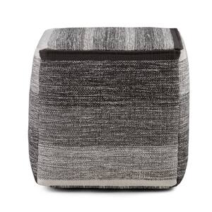 Simpli Home Zoey Boho Cube Woven Pouf in Multi Color Cotton and Wool AXCPF-01 - The Home Depot