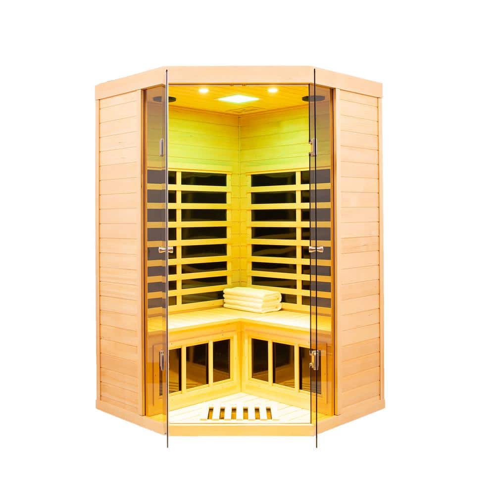 Boosicavelly 2-Person Corner Sauna with LCD Display, Touch Control, APP ...