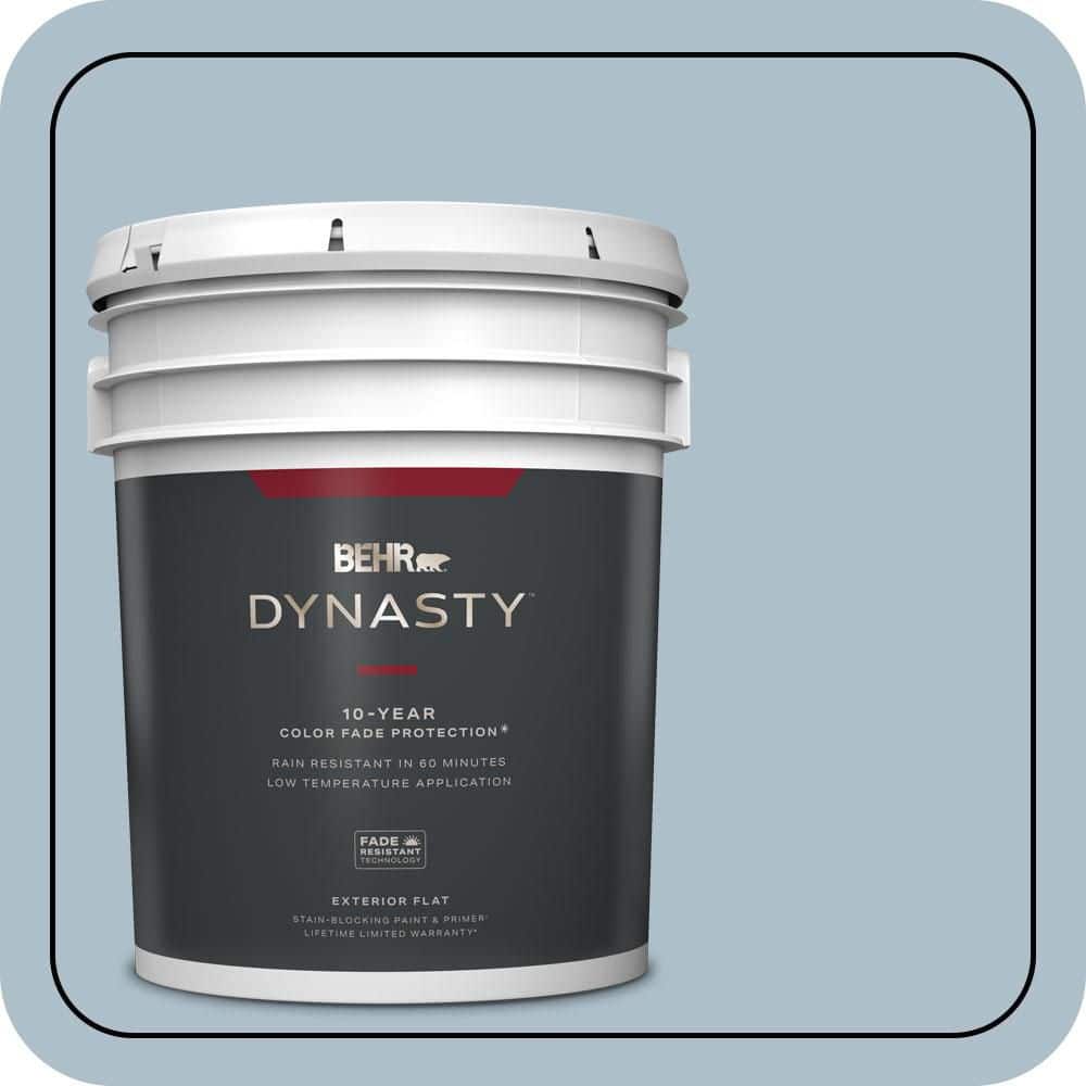BEHR DYNASTY 5 gal. #570E-3 Liberty Gray Flat Exterior Stain-Blocking ...