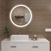 HOMLUX 24 in. W x 24 in. H Round Frameless LED Light with 3 Color and ...